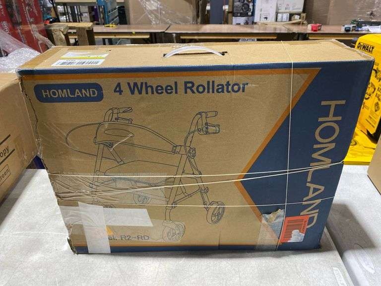 Foldable Rollator Walkers with Seat for Seniors, 4-Wheels, 350 lb ...