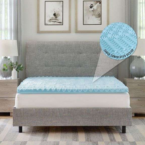 BodiPedic 2-Inch Gel-Infused Zoned Convoluted Memory Foam Mattress ...