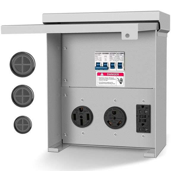 ZhuoMuNiao Temporary Power Outlet Panel,Rv Electrical Panel,50 30 20 ...