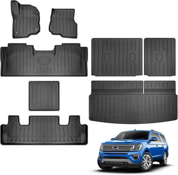 HUYINPJ Cargo Mat Backrest Liner Floor Mat 7 Seats Compatible with 2018 ...