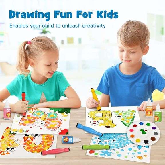 D-FantiX Washable Paint Dot Markers for Toddlers, 10 Colors Bingo ...