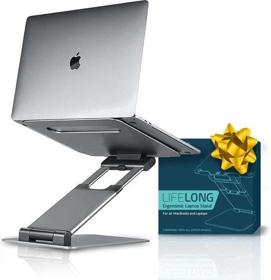 Ergonomic Laptop Stand for Desk, Adjustable Height Up to 20", Laptop ...