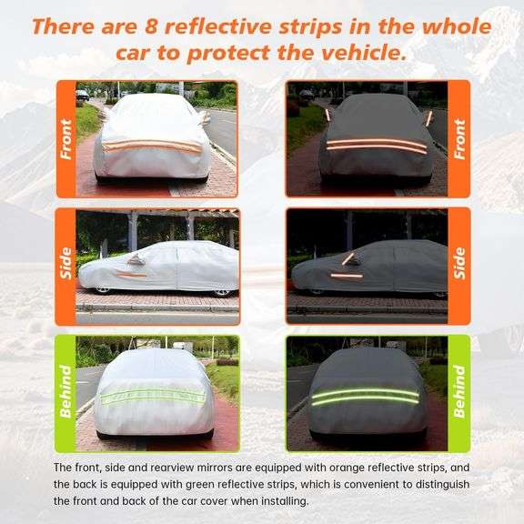 $72 Relanson 10-Layer Thicken Car Cover Waterproof All Weather Full ...