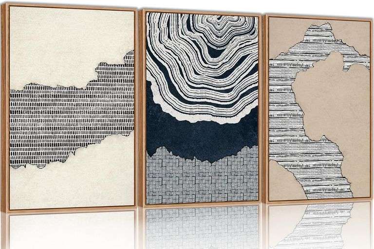 SIKERIC Modern Abstract Wall Art, (16X24 inch) Large Framed Canvas ...