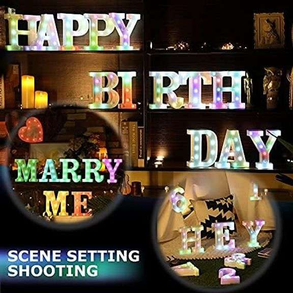 LED Letters Numbers Marquee Lights 26 Alphabet 0-9 Numbers Decorative ...