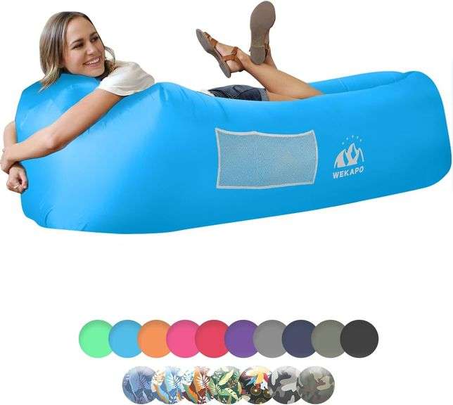 WEKAPO Inflatable Lounger Air Sofa Hammock-Portable,Water Proof& Anti-Air Leaking Design-Ideal ...