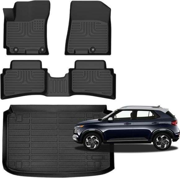 for Hyundai Venue Floor Mats 2025 2024 2023 2022 2021 2020 (Cargo Liner ...