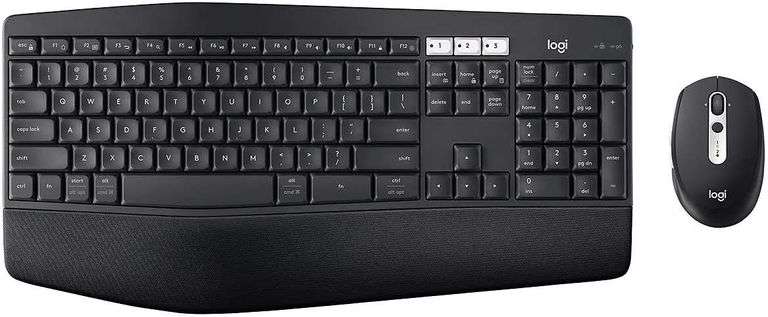 Logitech MK825 Wireless Combo Full-Sized Keyboard with Palm Rest and ...