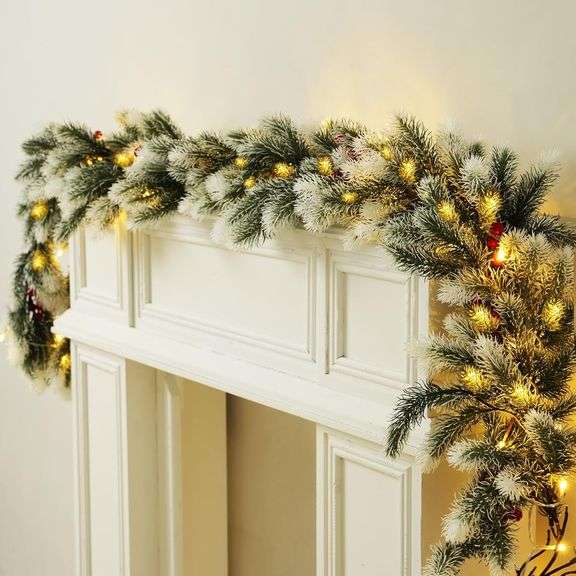 9FT Artificial Long Cedar Garlands - Real Touch Winter Pine Garland ...