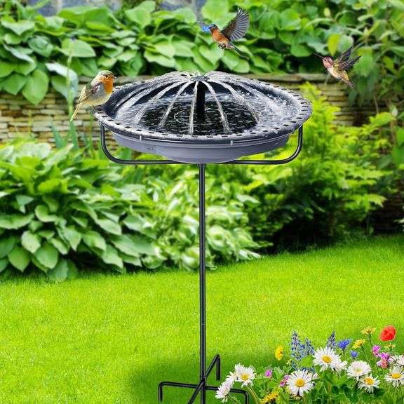 Dreyoo Solar Bird Bath Fountain for Outdoor, Solar Powered Hummingbird ...