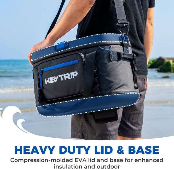 HEYTRIP Large Soft Cooler Bag, Soft Sided Insulated Cooler Hard Lid ...