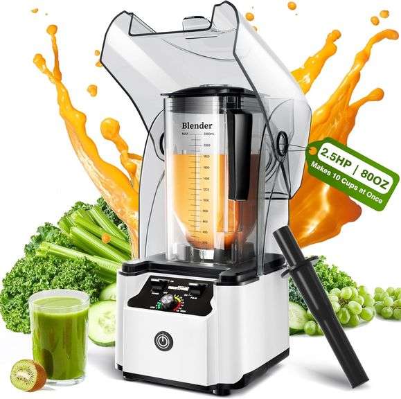 WantJoin Quiet Blender - Kitchen Blender with Soundproof, 2.5 HP Copper ...