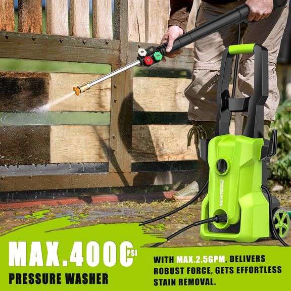Electric Pressure Washer 4000 PSI - Max 2.5 GPM Power Washer with 20FT ...