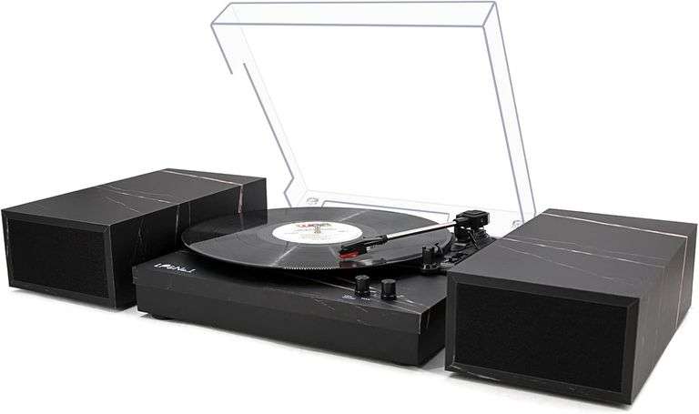 $119 LP&No.1 Record Player with External Speakers, 3 Speed Vintage Belt ...