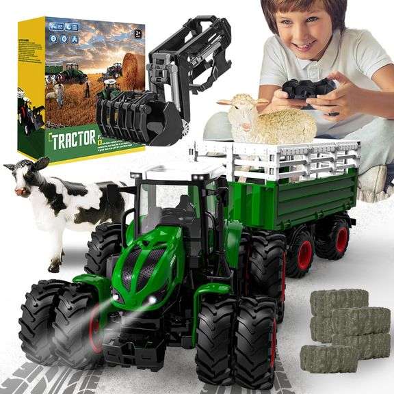 $30 Remote Control Tractor Toy, 2.4 Ghz RC Tractor Toys for Kids 3-5 ...