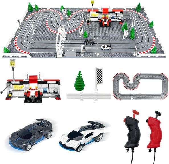 Slot Cars Race Track Sets, with 2 Tracks 2 Controllers 2 Cars ...