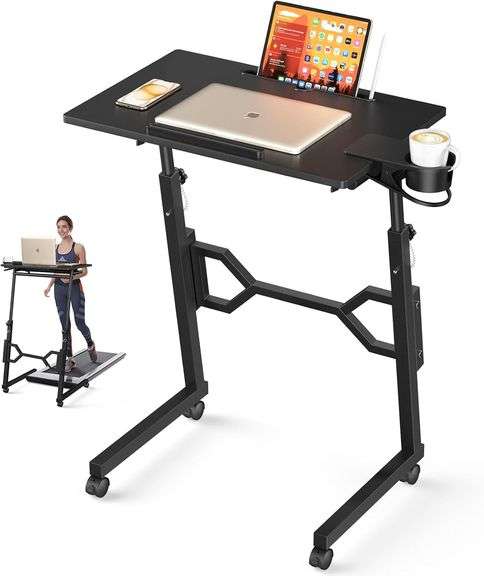 Small Standing Desk with Wheels, Treadmill Desk, Portable Desk for ...