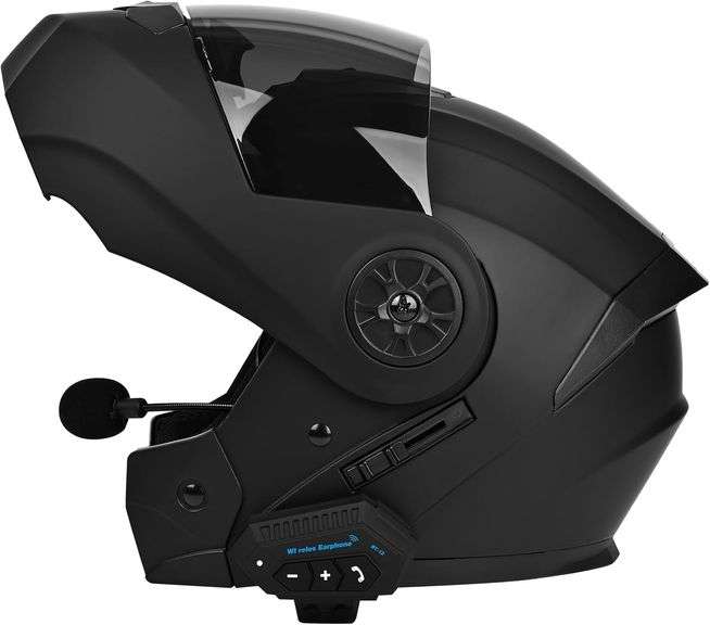 Bluetooth Modular Motorcycle Helmet DOT/ECE Approved Full Face Flip up ...