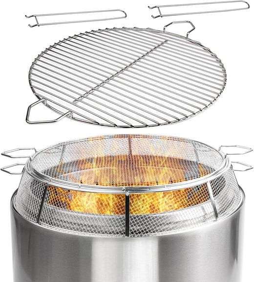 Barbqtime Fire Pit Spark Protector Screen & Grate for Solo Stove Ranger ...
