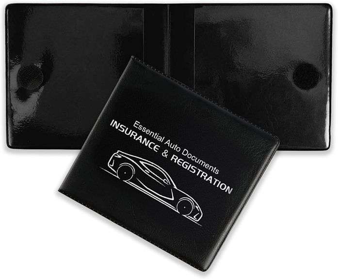 (3) 2 Pcs Car Registration and Insurance Card Holder, Vehicle Glove Box ...