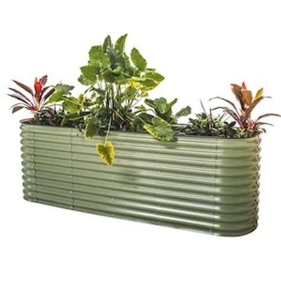 vego garden 32 in. Extra-Tall 9-In-1 Modular Olive Green Metal Raised ...