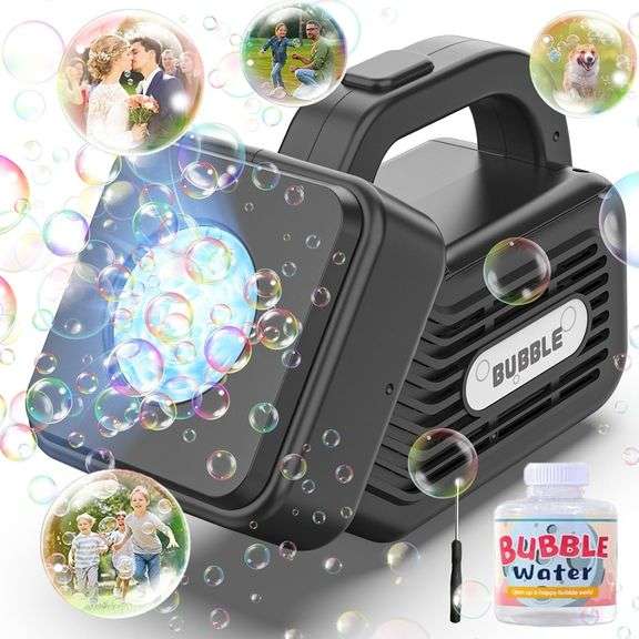 Portable Automatic Bubble Machine, Battery Operated Bubble Blower with ...