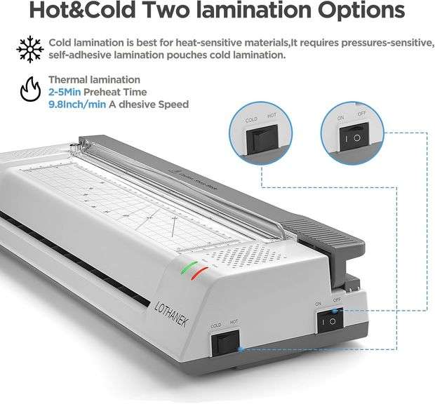 13 inch Wide Laminator Machine with 200 Pouches, 11x17 A3/A4/A6 Thermal ...