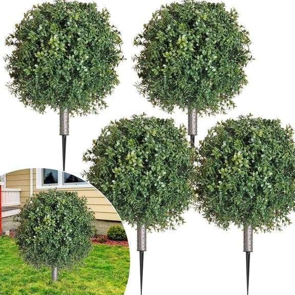 Canlierr 4 Pcs Artificial Boxwood Topiary Ball Bus - Matthews Auctioneers