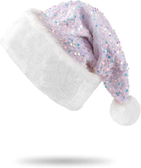 (4) Baelish mine Sparkling Sequin Santa Hat for Ad - Matthews Auctioneers