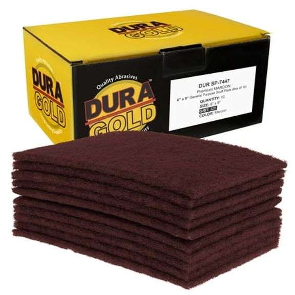Dura-Gold Premium 6" x 9" Maroon General Purpose Scuff Pads, Box of 9 ...