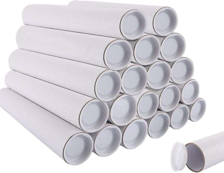 FVIEXE 20 Pack Mailing Shipping Tubes, 2 x 12 Inch Cardboard Mailing ...