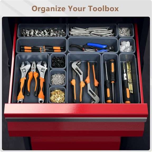 A-LUGEI Dark Grey Tool Box Organizer Tray Divider Set for Socket Wrench ...