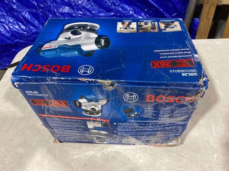 BOSCH GOL26 26X Automatic Optical Level, Includes Plumb Bob, Tool Kit ...