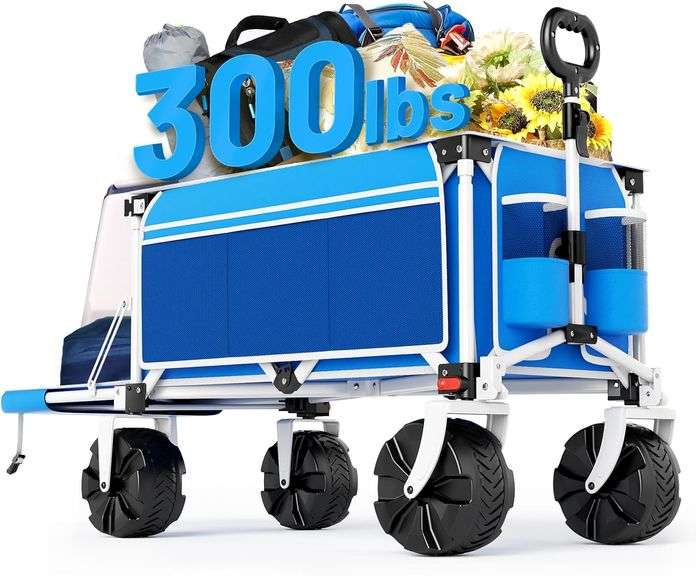 Old Bahama Bay 49 Inch Extended Extra Long Beach Wagon with Big Wheels ...