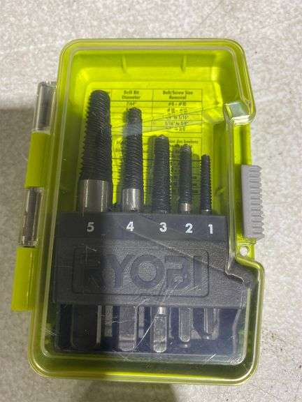 Ryobi Spiral Screw Extractor Set (5-Piece) - Matthews Auctioneers