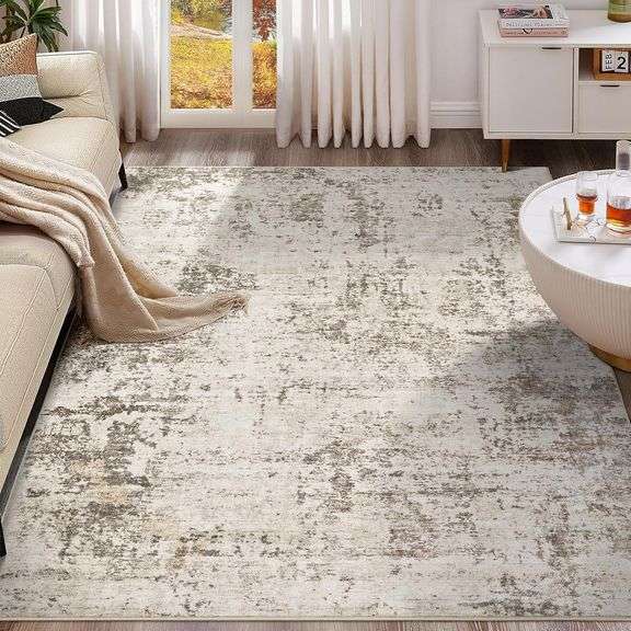 UERMEI 10x12 Area Rug Living Room Rugs - Washable Neutral Modern ...