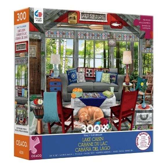 Ceaco Tracy Flickinger: Lake Cabin Jigsaw Puzzle - 300pc - Matthews ...