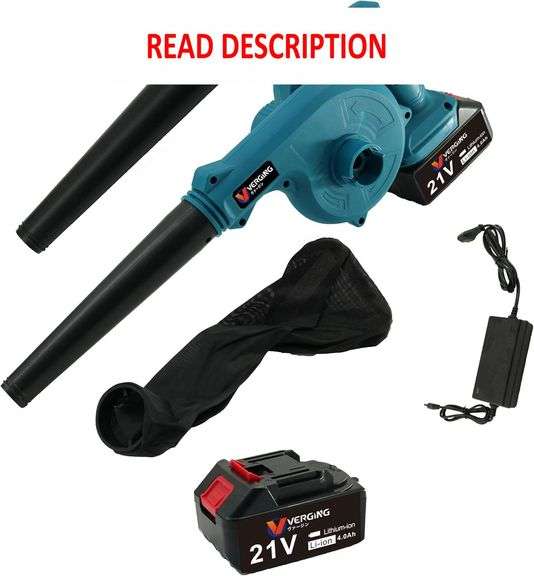 VERGING Electric Cordless Leaf Blower 21V, Leaf blower Dual Function Blowin - Matthews Auctioneers