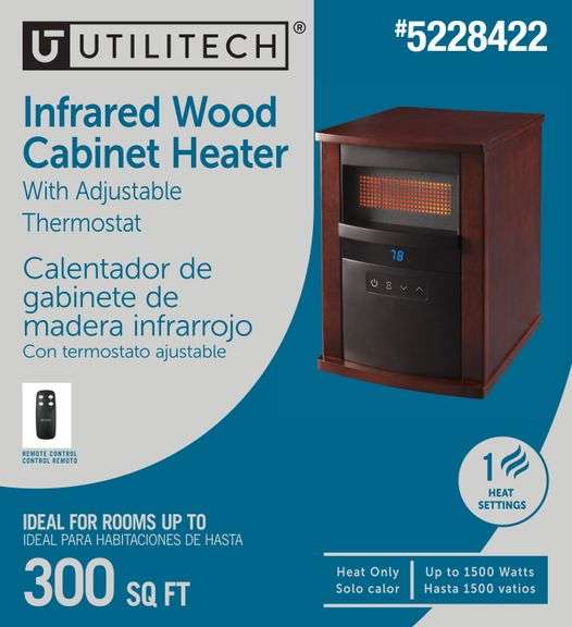Utilitech Up to 1500-Watt Infrared Cabinet Indoor - Matthews Auctioneers