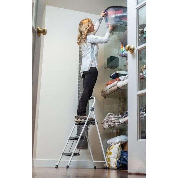 3-Step Compact Steel Step Stool with 225 lb. Load Capacity Type II Duty ...