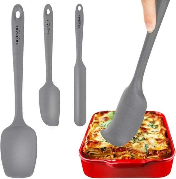 Grey Silicone Spatula Set Non Stick High Heat Resistant Kitchen ...
