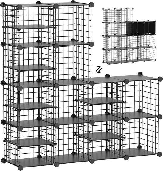 Kiivoena Wire Cube Storage Organizer, 12 Cubes Converted into 14 Cubes ...