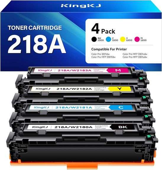 218A Toner Cartridges 4 pack Compatible for HP 218A W2180A 218X W2180X ...