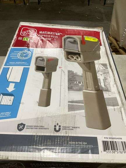 Step2 MailMaster Express Plus Small Plastic Brown Post Mount Mailbox ...