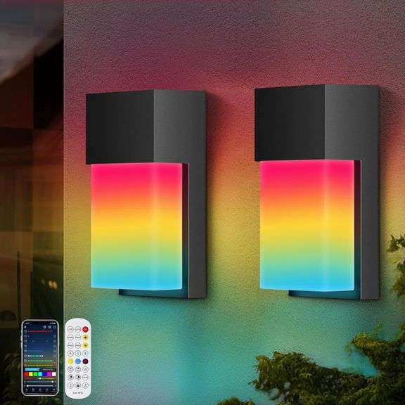 Outdoor Wall Light - Smart RGBW Porch Lights Outdoor Exterior House LED ...