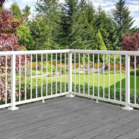 6 ft. White Aluminum Deck Railing Picket and Spacer Kit for 36 in. High ...
