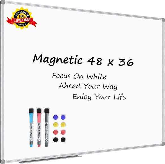 Lockways White Board Dry Erase Board 48 x 36 Inch, Magnetic Whiteboard ...