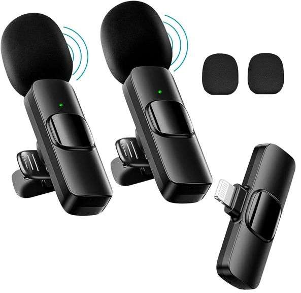 Mini Microphone, 2 Packs Wireless Microphone for iPhone iPad, Wireless ...