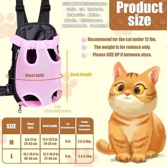 Pet Dog Carrier Backpack Adjustable Dog Front Carrier, Dog Hiking ...