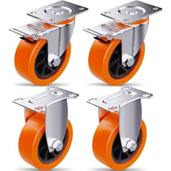 5 Inch Heavy Duty casters, casters Set of 4 Heavy Duty,Universal with ...